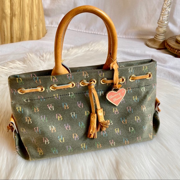 Dooney & Bourke | Bags | Y2k Dooney Bourke Monogram Rainbow Logo Top ...